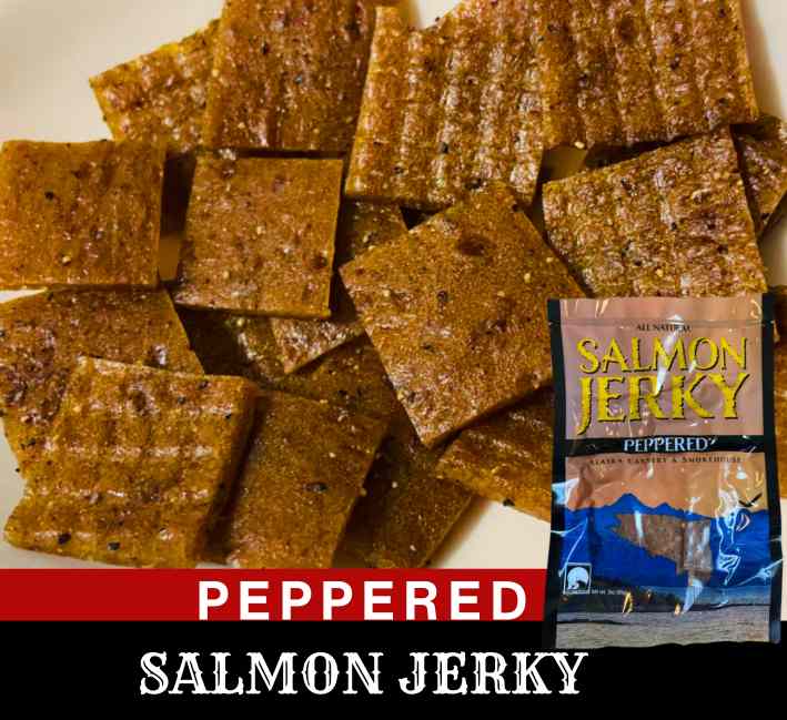 SALMON JERKY PEPPERED 3 OZ – Alaskan Snacks