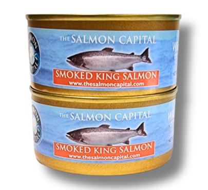 SMOKED Wild Alaskan White KING Salmon Can 6 oz – Alaskan Snacks